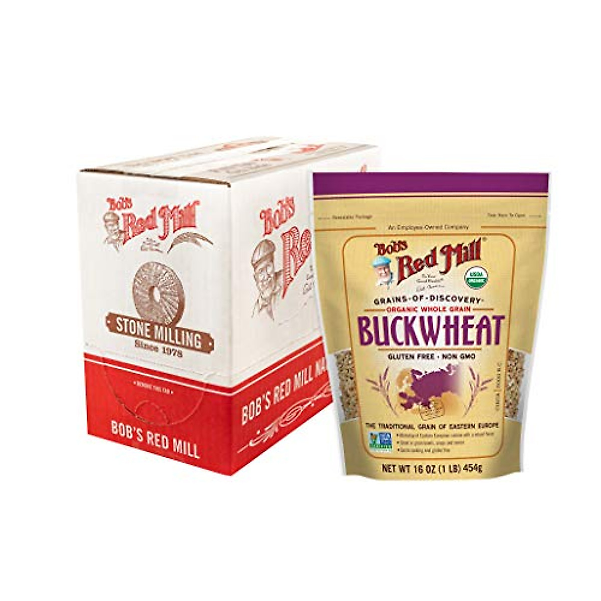 Bob's Red Mill Organic Gluten Free Buckwheat Groats, 16-ounce (Pack of 4)