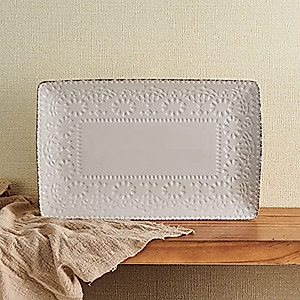 Pfaltzgraff Chateau Serve Platter, 14.25 Inch, Blue and White,Cream