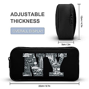 I Love New York City Pencil Case Makeup Bag Big Capacity Pouch Organizer for Office College