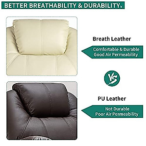 YITAHOME Power Lift Recliner Chair for Elderly, Electric Lift Chair with Heat and Massage, Faux Leather Recliner Sofa with 2 Cup Holders, Side Pockets & Remote Control for Living Room (White)