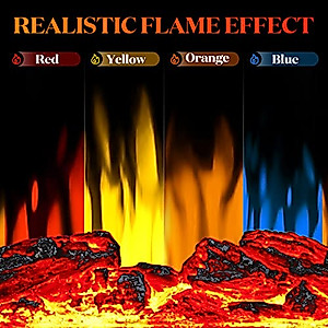 Rintuf Electric Fireplace Heater, 1500W Infrared Fireplace Stove with 3D Flame Effect, 5100BTU Electric Fireplace with Remote Control, Ideal for Indoor Outdoor Home Use