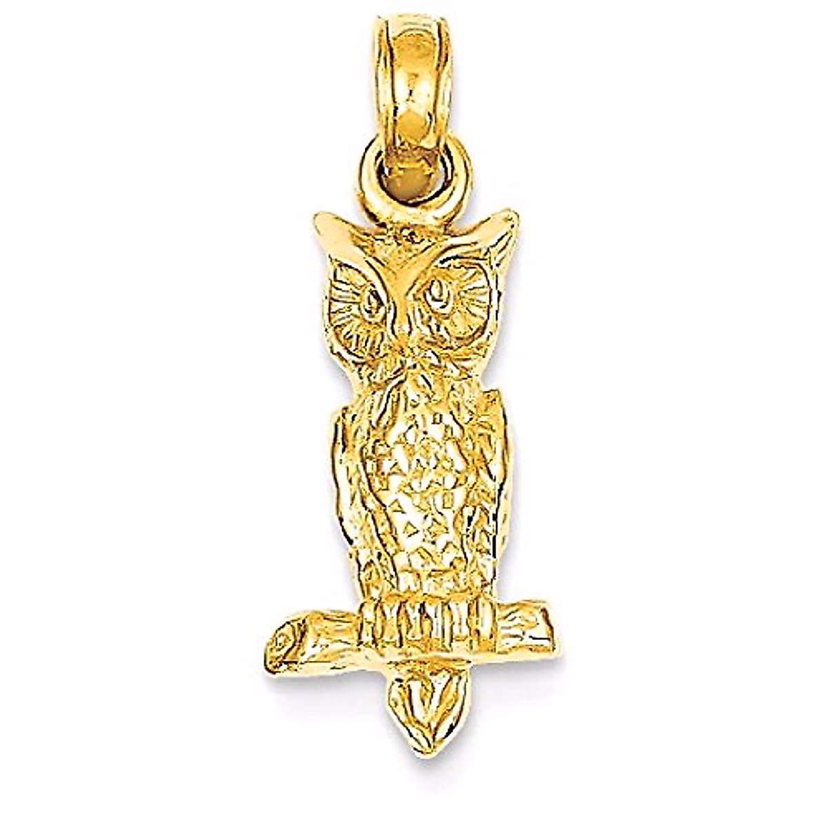 IceCarats 14K Yellow Gold Owl Symbol of Wisdom Bird Necklace Pendant Charm Only