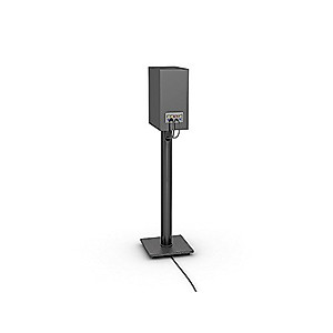 Atlantic Bookshelf Speaker Stands - Steel Construction, Pedestal Style & Built-in Wire Management, Support Bookshelf-Style Speakers up to 20 lbs. PN 77335799 - Black 2-Pack