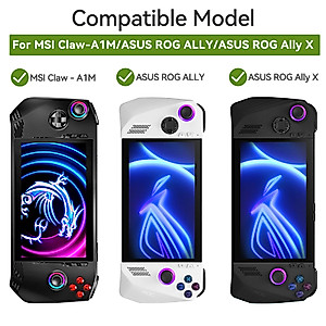 ivoler 3-Pack Tempered Glass Screen Protector for ASUS ROG Ally/ASUS ROG Ally X 7'' 2024/ MSI Claw A1M 2024 Gaming Handheld 7 inch 2023, Transparent HD Clear Screen Protector Bubble Free