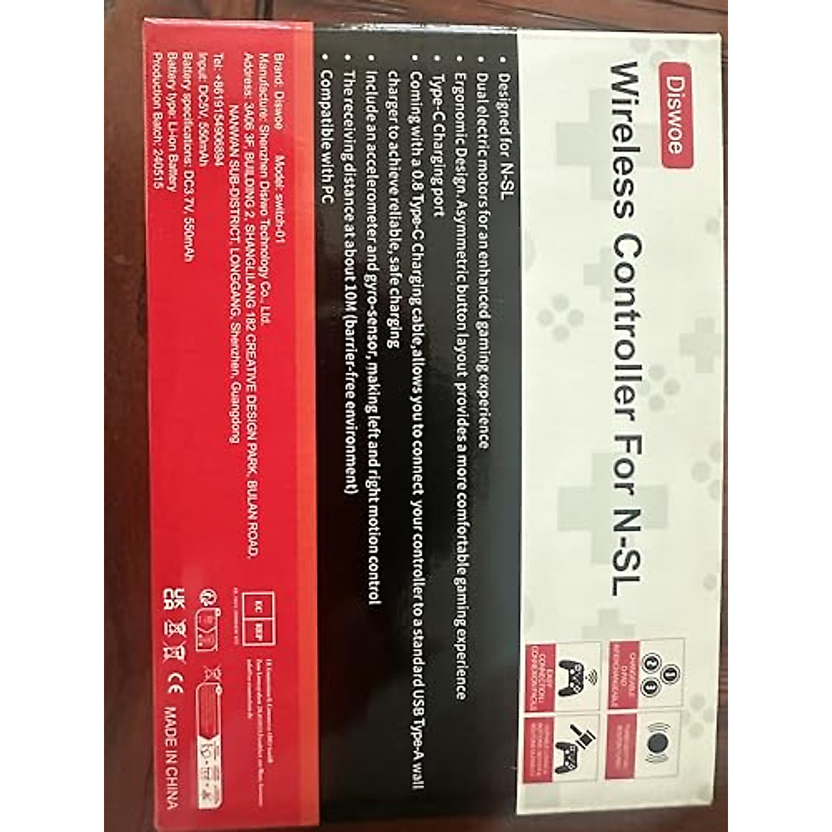 Diswoe Upgraded Wireless Controller for Switch/Lite/OLED Pro Controller for Switch Remote Joystick Gamepad Supports Wake up, Gyro Axis, Turbo, Dual Vibration and Screenshot Function