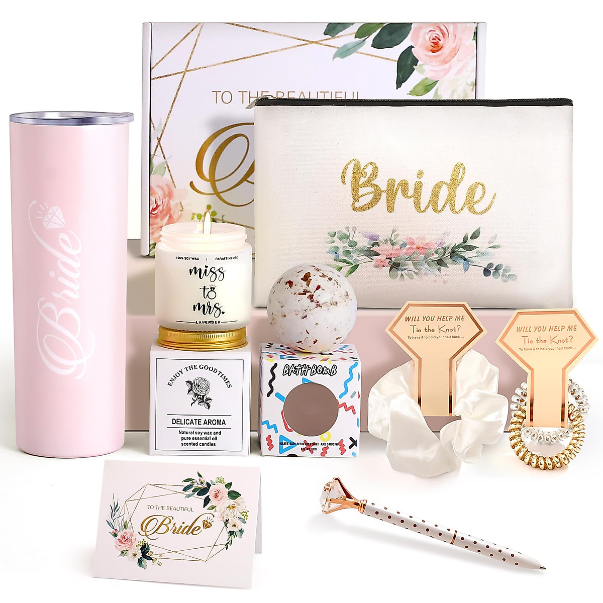 Tecanne Bride To Be Gifts Box, Bride Gifts, Bridal Shower, Bachelorette Gifts For Bride, Engagement Gifts For Her, Wedding Gifts For Bride, 20oz Wine Tumbler Bachelor Party Gift Set