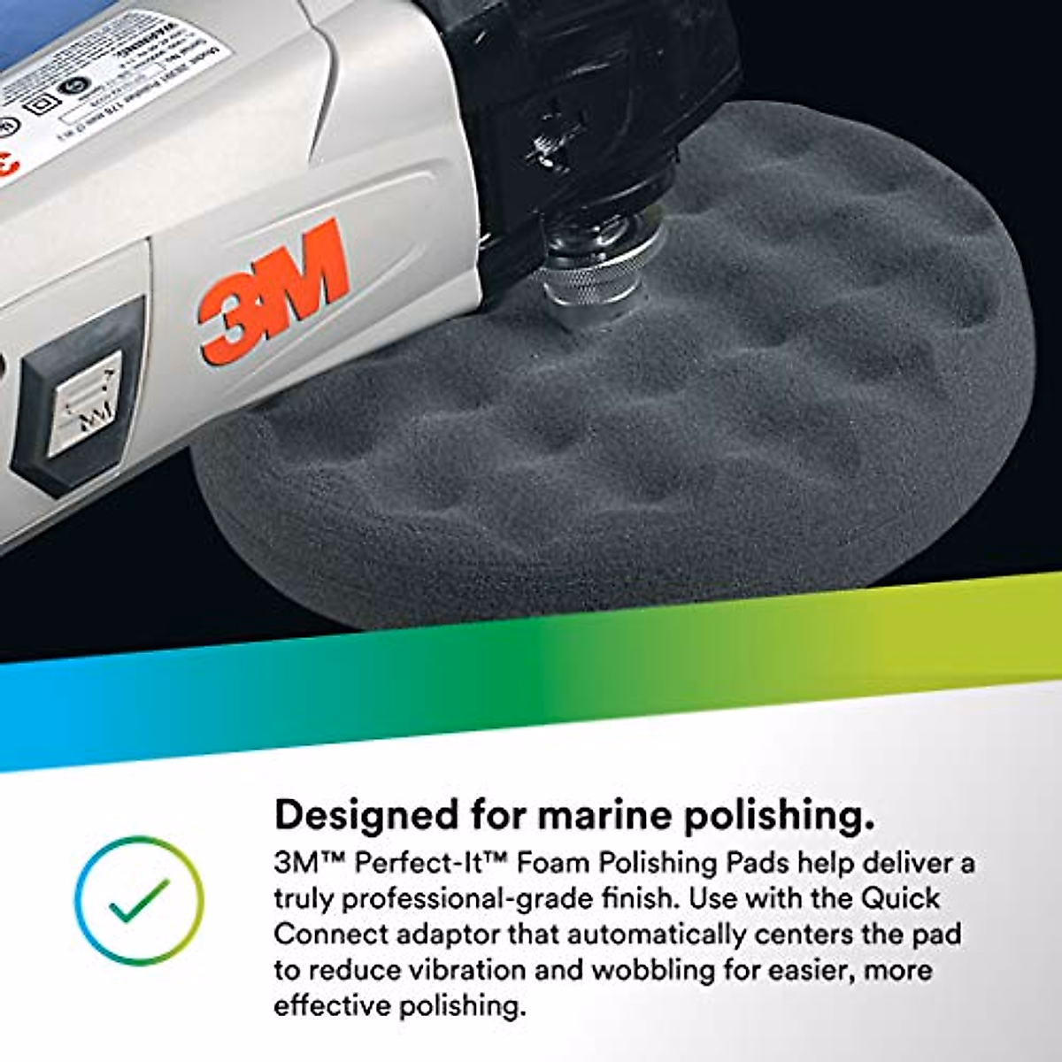 3M Perfect-It Foam Compounding Pad, 05707, 8 in, Hook & Loop Grip, Double-Sided, Polish Pad for Automotive, Professional-Grade Finish