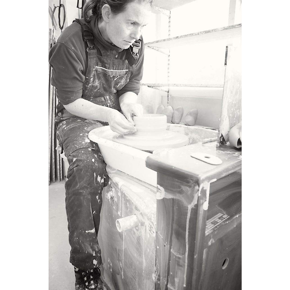 Castle Arch Pottery Wine Jug Thrown by Hand in Ireland. Original 600ml Volume- 8 Inches Height with Celtic Spiral Symbol(Blue)