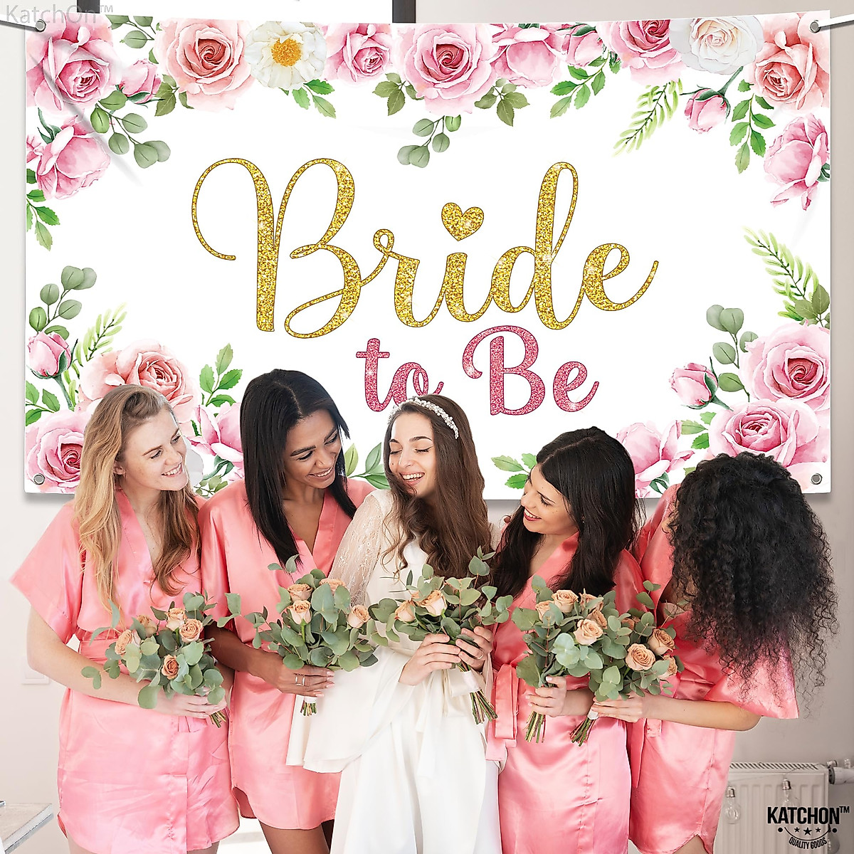 KatchOn, Pink Bride to Be Banner - Large, 72x44 Inch | Bridal Shower Backdrop for Bride to Be Decorations | Bride To Be Backdrop | Bridal Shower Decorations | Bridal Shower Banner | Bachelorette Party
