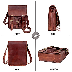 Vintage Tablet Genuine Vintage Leather ipad/tab/Kindle Satchel Crossbody Shoulder Bag 11 Inch