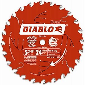 Freud 5-3/8-Inch 24 Tooth ATB Framing Cordless Trim Saw Blade