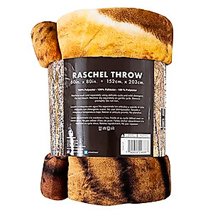 Northwest Savanna Tiger Oversized Raschel Throw Blanket, 60" x 80"