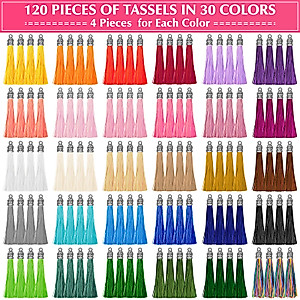 Tassels for Jewelry Making, Caffox 120PCS Keychain Tassel Charms Bulk, Silky Handmade Tassels for Earrings Bracelets Necklaces and DIY Craft