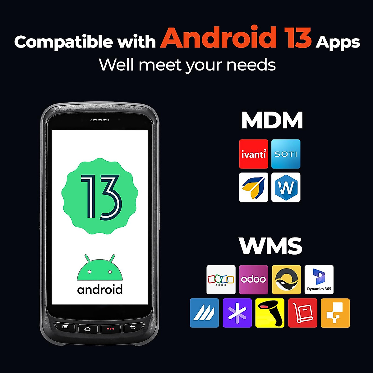 Newest 2023 Android Barcode Scanner MUNBYN Handheld Mobile Computer 1D/2D QR Zebra Scanner with Pistol Grip Android 11 Data Terminal IP65 Rugged PDA 4G Wi-Fi GPS BT 8000mAh Battery for WMS Management