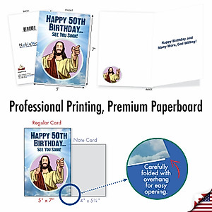 NobleWorks Funny 50th Milestone Birthday Greeting Card w/ 5 x 7 Inch Envelope (1 Card) See You Soon 50 C9065MBG