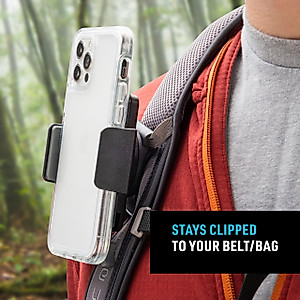 Nite Ize Squeeze Clippable Phone Holder - Cell Phone Accessories with Universal Design - Compatible with iPhones & Samsung Phones - Easy-to-Squeeze Clippable Phone Holder with 360 Rotating Clip