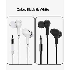 eMorevalue 538EM Wired In Ear Earbuds Noise Cancelling Headphones with 3.5mm Jack - A-White