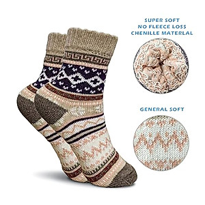 VANTILOUNIC Women Socks Winter Warm Thick Soft Wool Socks Christmas Gifts for Women Cozy Crew Socks