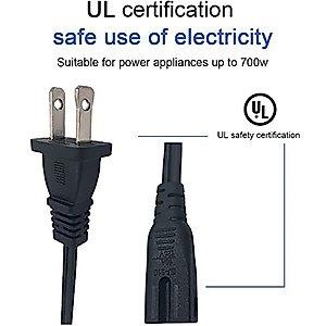 Parthcksi 6Ft 2 Prong Polarized Power Cord Compatible with Arris Router Modem; for Vizio Sharp Sanyo Emerson TV; PS1 PS2 XB DC Console System; for Bose Companion 3 5 Speaker Audio System