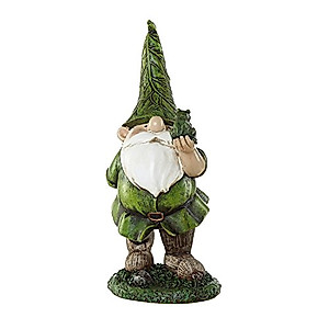 Topadorn Resin Gnome Statue Outdoor Garden Decorative Gnome Statuary,Gnome with Frog Statue