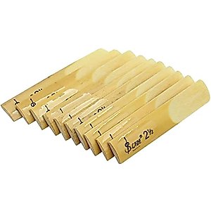 OriGlam 10pcs Alto Sax Saxophone Reeds 2.5 Reed, Alto bE Saxophone Reeds Lade Bamboo 2-1/2 Reed Strength 2.5 for Clarinet, Soprano or Alto Sax