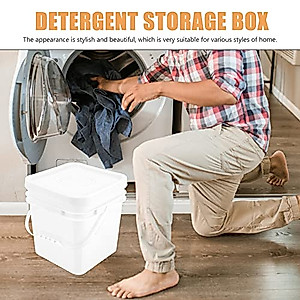 Zerodeko Cereal Container Laundry Container Washing Powder Bucket Laundry Powder Pods Storage Bin Box Fabric Softener Dispenser for Liquid Shampoo Laundry Room Rice Container