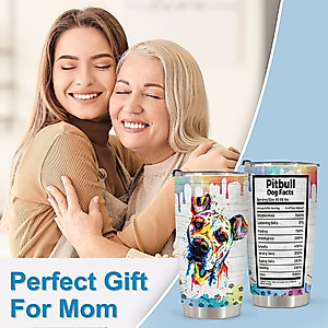 Limima Gifts for Pitbull Lovers for Christmas, Pitbull Gifts for Owners, Christmas - Halloween - Birthday Gift Ideas for Pitbull Mom - Pitbull Dad, Pitbull Funny Facts 20oz Tumbler Cup Mug