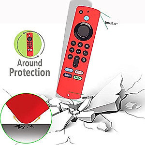 Remote Cover for TV Stick 3rd Gen 2021 /Stick 4k Max Silicone Case Anti-Slip Silicone Protective Case Silicone Sleeve with Magnetic tech(Red)