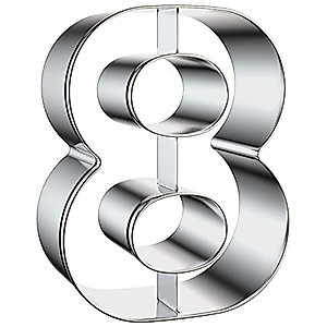 Number Cookie Cutters Set Large 3 Inches - 9 Pieces Stainless Steel Numbers/Numeral/Numeric Shapes Biscuits Sugar Fondant Cake Decorating Tools for Kitchen Baking Halloween Christmas Easter Party