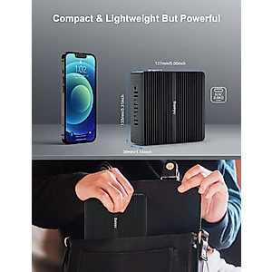 Baieyu Firewall Mini PC Quad Core Celeron J4125 with 8GB DDR4 256GB SSD OPNsense Firewall PC Support 4K HD, 4 × 2.5GbE LAN, 1 × HD, 1 × RS232 COM, 2 × USB3.0, 4 × USB2.0 Ports, Dual Band WiFi, BT4.0