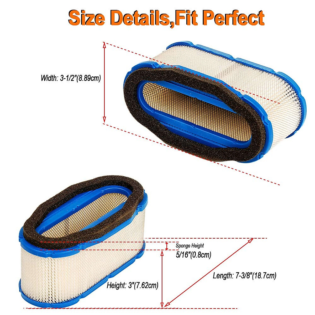 HIFROM Air Filter Compatible with Kawasaki 11013-7024 11013-7005 11013-7010 11013-7027 Replacement for FH601V FH641V FH680V FH721V