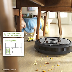 iRobot Roomba i7+ (7550) Robot Vacuum with Automatic Dirt Disposal - Empties Itself for up to 60 days, Wi-Fi Connected, Smart Mapping, Works with Alexa, Ideal for Pet Hair, Carpets, Hard Floors, Black