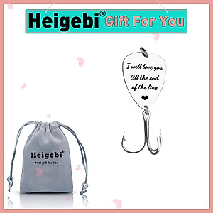 Couple Gift I Will Love You Till The End of The Line Fishing Lure Hook Boyfriend Husband Valentines Wedding Anniversary Christmas Birthday Gifts for Fiance Fishing Gifts for Him Her Fisherman Gifts