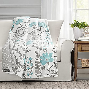 Lush Decor Aprile Throw Blanket, 50" x 60", Blue & Gray