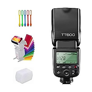 Godox TT600 Camera Flash Speedlite Master Slave Off GN60 Built-in 2.4G Wireless X System Transmission Compatible for Canon, Nikon, Pentax, Olympus, Fuji and Other DSLR Camera with Standard Hotshoe