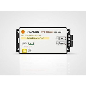 Genasun GVB-8-Pb-48V, 8 A (Input) 350 W Solar Panel, Voltage Boosting MPPT Solar Charge Controller for 48 V Lead-Acid Battery