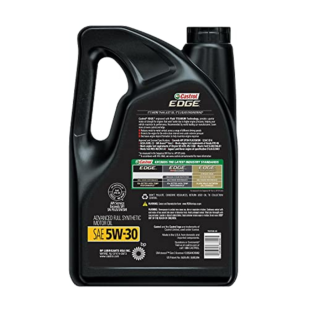 Castrol EDGE 5W-30 Advanced Full Synthetic Motor Oil, 5 Quarts