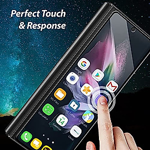Whitestone 2PACK EZ GLASS Screen Protector for Galaxy Z Fold 3 2021, Full Coverage Tempered Glass Shield [Easy Install] - Two Pack