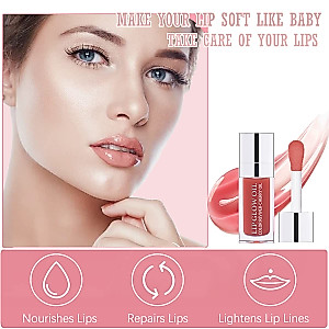 Aaiffey Hydrating Plumping Lip Glow Oil Moisturizing Lip Tint Transparent Oil Lip Care Non-sticky Glossy Lip Glow Fresh Texture Primer Lip Balm (Raspberry)