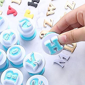 26PCS/Set Alphabet Numbers Cookie Stamp Cutter Cake Mold Letter Fondant Cake Biscuit Mold XMAS DIY GIFT Baking Mould Cake Tool Embosser Cutter