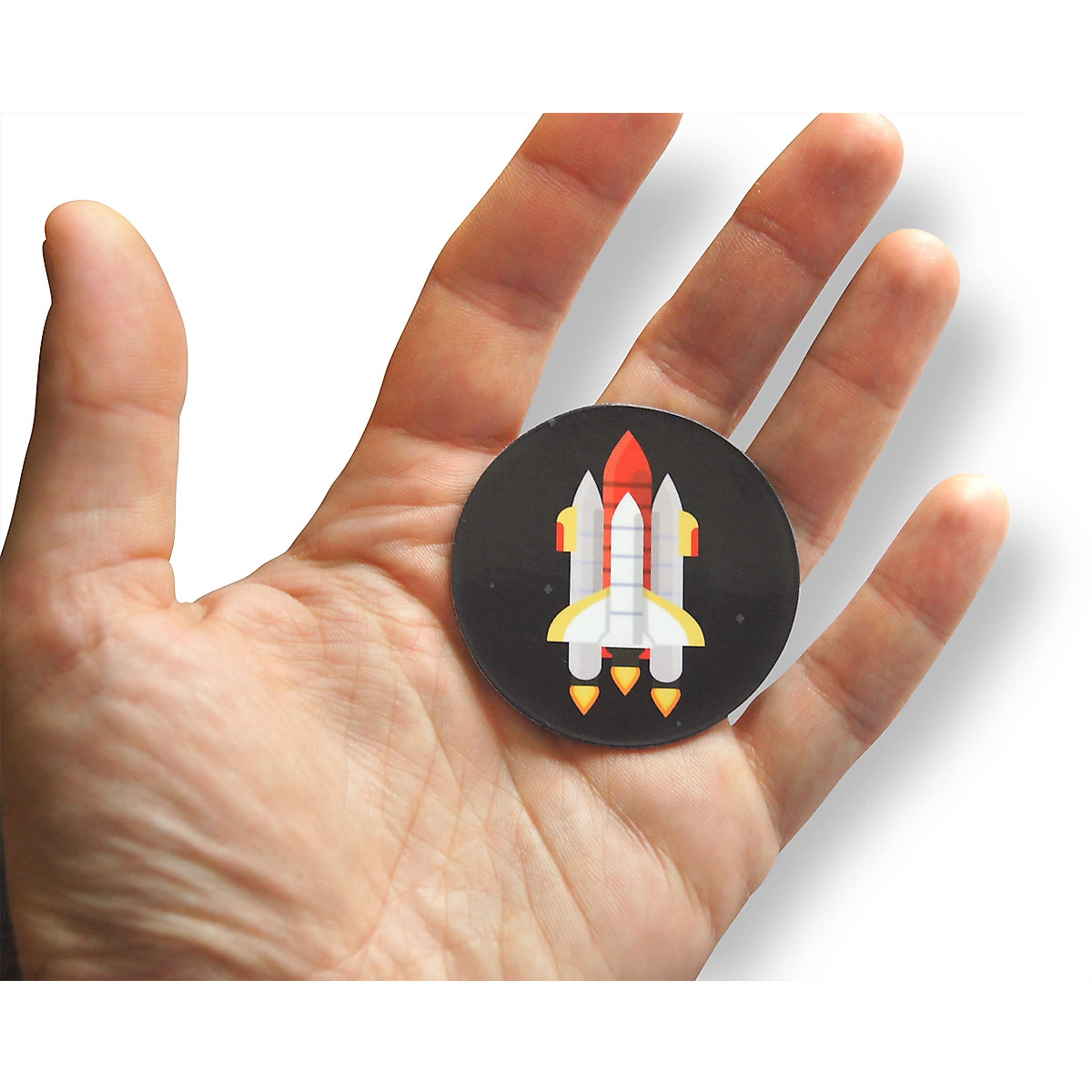 Novel Merk Rocket Ship Aliens Refrigerator Magnets for Space Gifts, Decor, Party Favors, & Prizes (5)