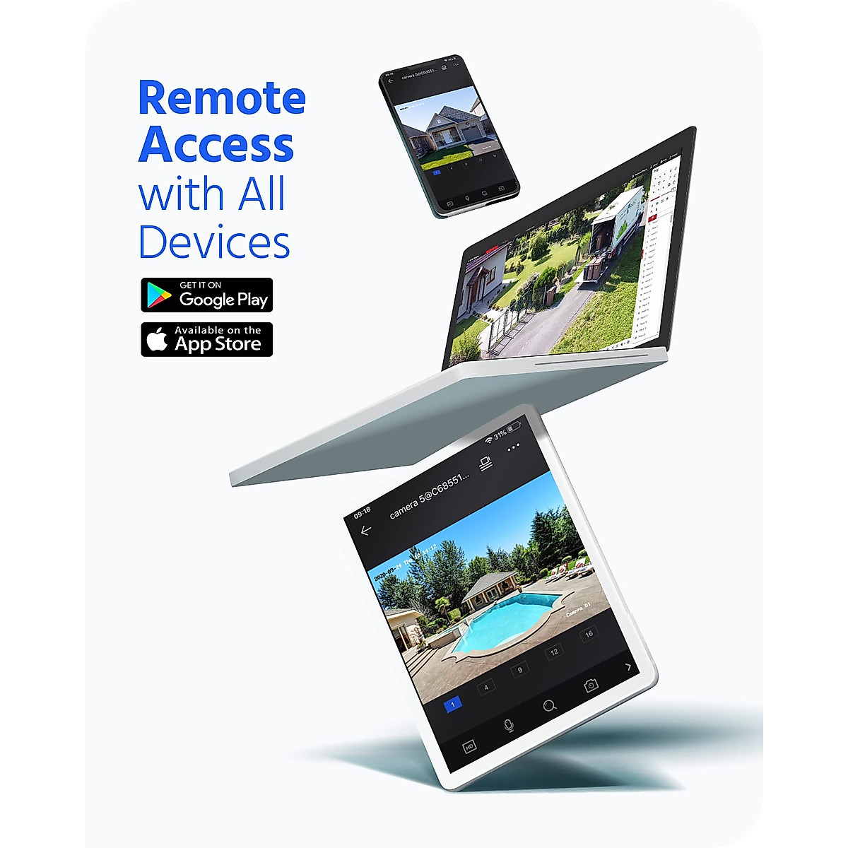 ANNKE 16CH 4K Security AI DVR with Motion Detection, 8MP H.265+ Surveillance CCTV Recorder for Home & Business, Compatible with Alexa, Easy Live View, Support TVI/AHD/CVI/CVBS/IPC Input, NO HDD