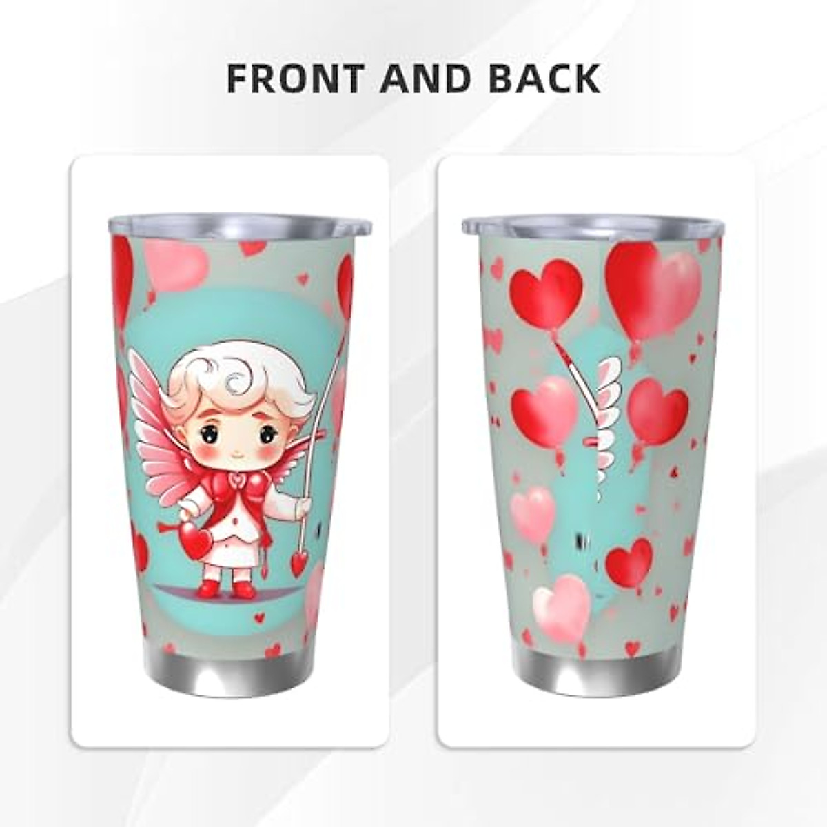 WXZYFP Car cup (single silver rim), can use a straw or drink directly, easy to use.Cute loving boy