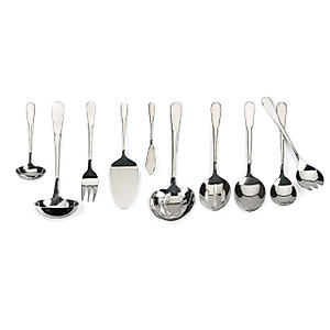 RSVP International Endurance Flatware Collection Stainless Steel, Dishwasher Safe, Slotted Serving Spoon