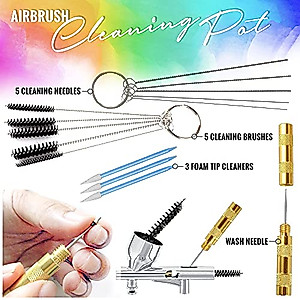 Airbrush Cleaner Kit With Brush Cleaner Solution - Ultimate Airbrush Cleaning Kit, Holder, and Pot for Efficient Cleaning of Airbrushes - Glass Clean Pot Cleaning Jar