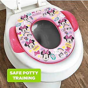 Disney Minnie Mouse "Smile" Soft Potty Seat and Potty Training Seat - Soft Cushion, Baby Potty Training, Safe, Easy to Clean