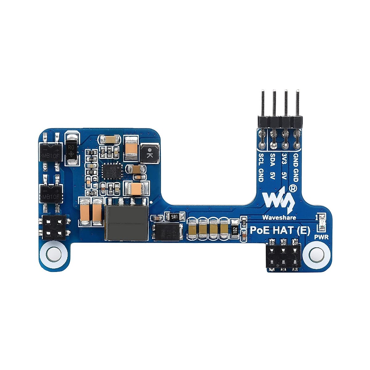 PoE HAT for Raspberry Pi 4B/Raspberry Pi 3B+, Power Over Ethernet (PoE) Support 802.3af PoE Network Standard, Compatible with Raspberry Pi Official Case, Support Connecting Cooling Fan