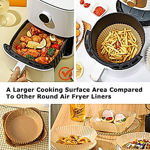 Palksky Air Fryer Paper Liners Disposable - 100Pcs Parchment Paper Square, Water-proof, Oil-proof, Non-stick, Free of Bleach for Microwave, Airfryer Accessories (6.3 Inch)