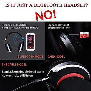 OYEALEX Active Noise Cancelling Over Ear Headphone Bluetooth Wireless Headphones with Microphone Deep Bass Foldable Comfortable Headphones for Online Class, Home Office, PC/Cell Phones/Game Yellow