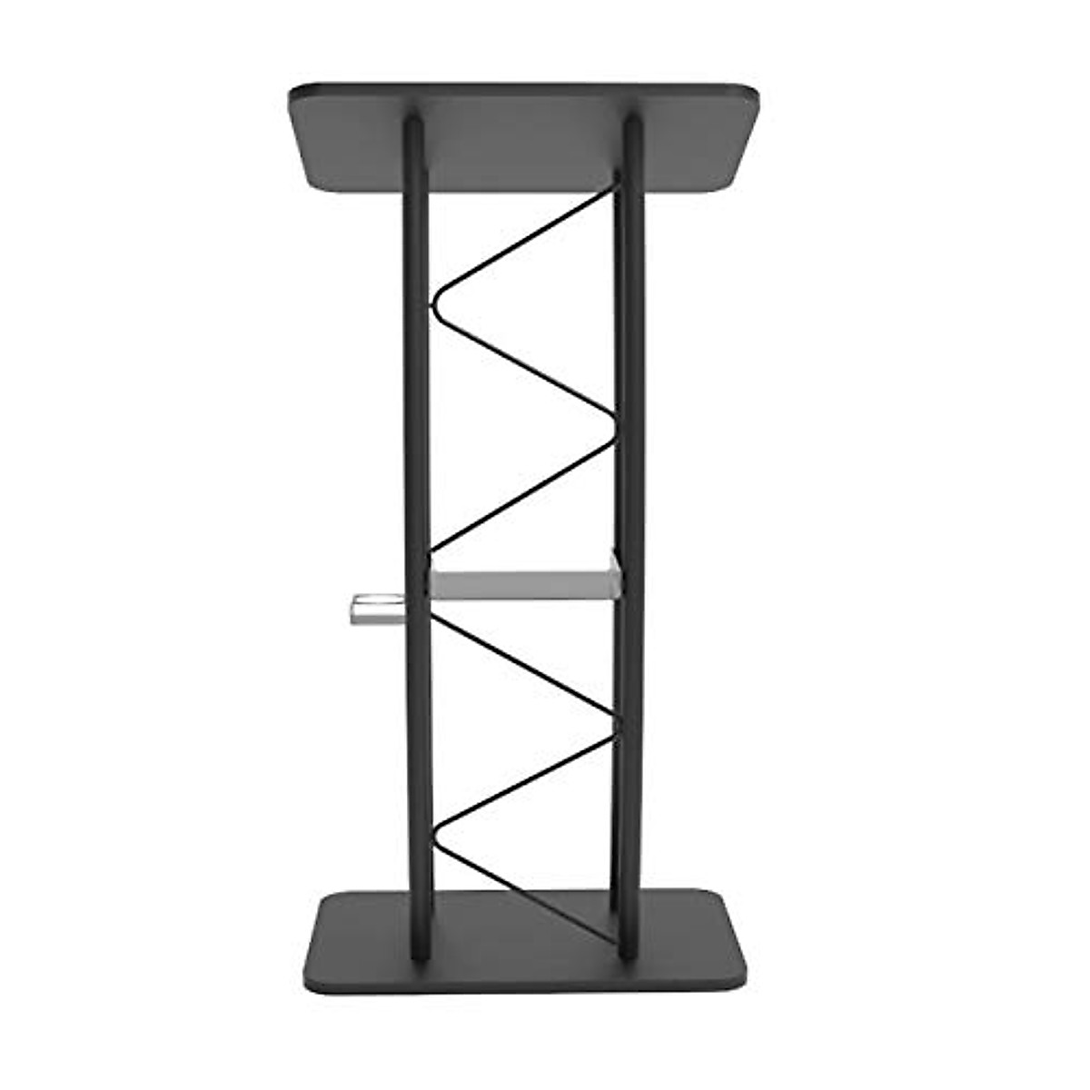 FixtureDisplays® Curved Podium, Truss Metal/Wood Pulpit Lectern with A Cup Holder 11568-H